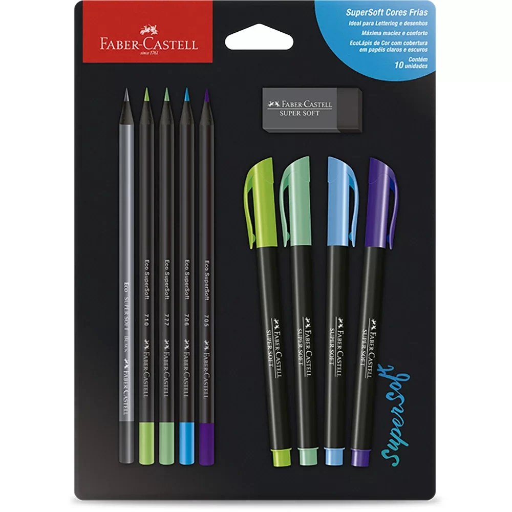 Kit Lettering SuperSoft Cores Frias Faber-Castell